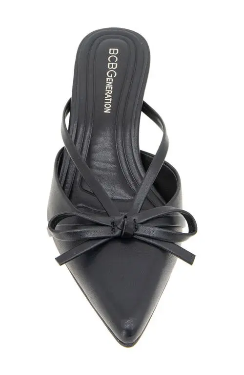 Bcbgmaxazria Pointed Toe Kitten Heel Mule - Black