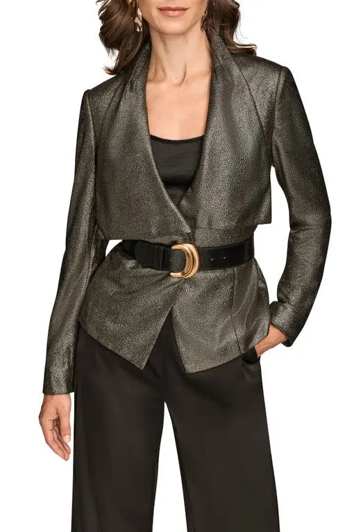 Donna Karan New York Metallic Belted Jacket
