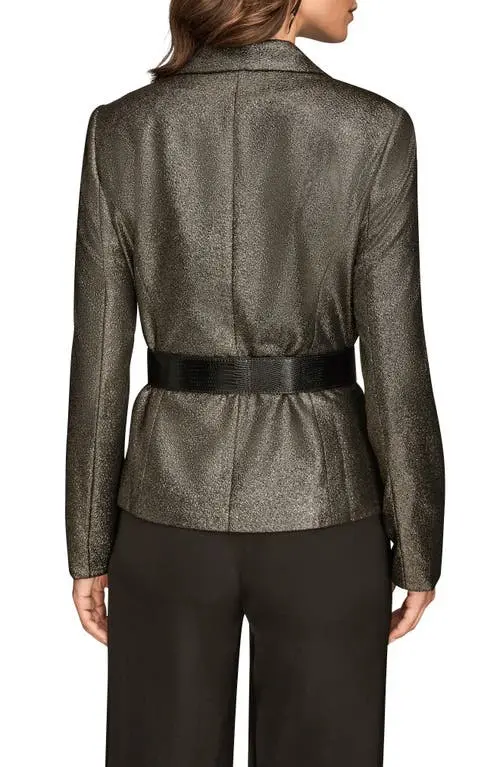 Donna Karan New York Metallic Belted Jacket