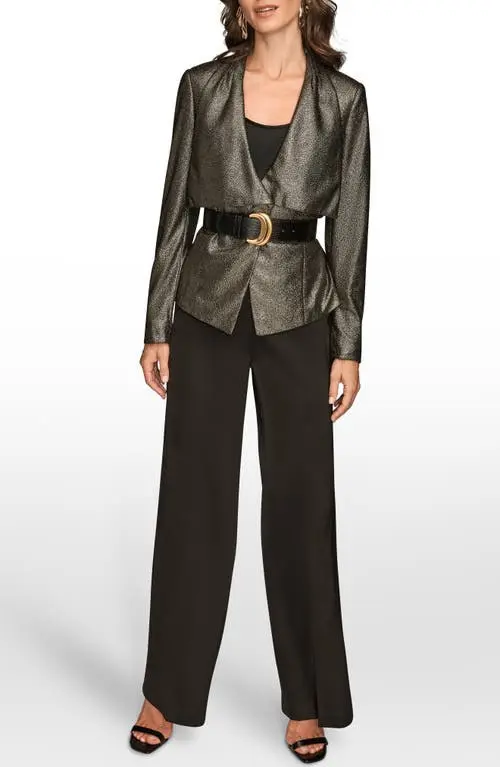 Donna Karan New York Metallic Belted Jacket