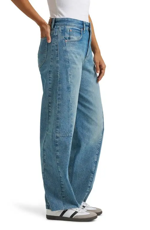 LEEM Rider Low Slung Mid Rise Barrel Leg Jeans - Memory Trip