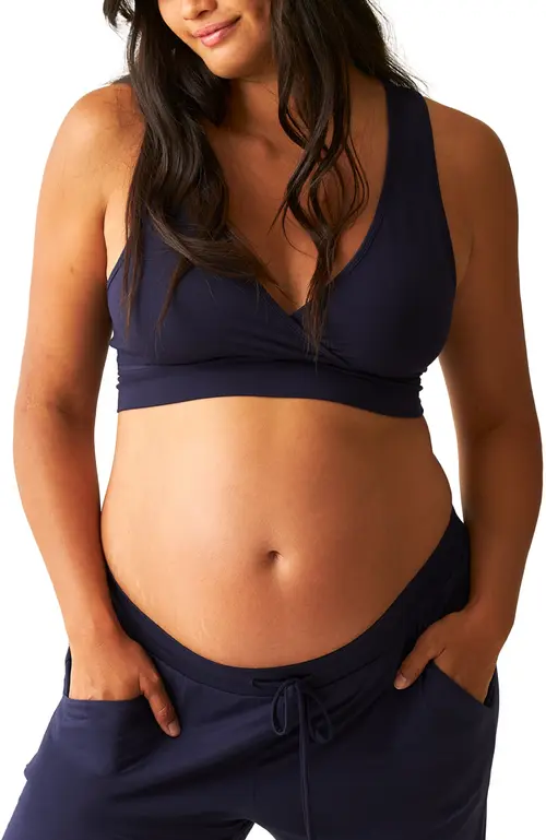 KINDRED BRAVELY Busty French Terry Racerback Nursing & Sleep Bra - Navy Blue