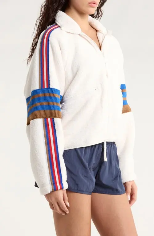 Free People Mountain High Fleece Jacket - Ivory Combo