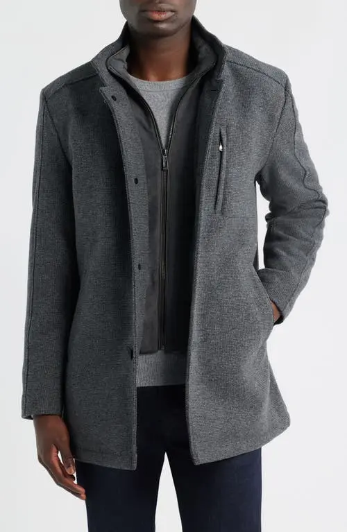 Johnston & Murphy Upton Wool-blend Car Coat With Removable Bib