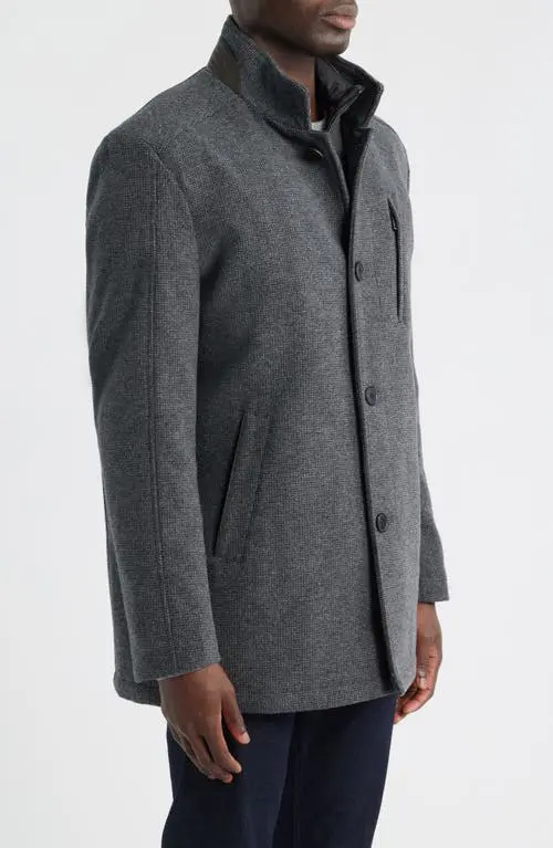 Johnston & Murphy Upton Wool-blend Car Coat With Removable Bib