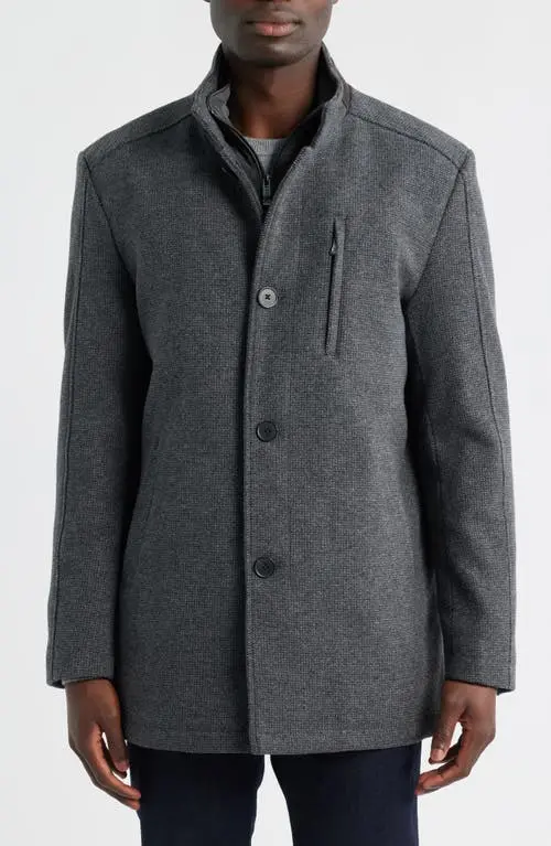 Johnston & Murphy Upton Wool-blend Car Coat With Removable Bib