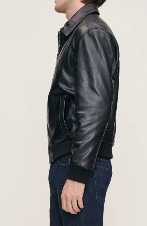 DL1961 Zip-front Leather Bomber Jacket