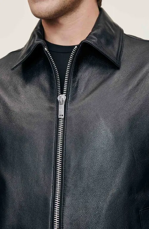 DL1961 Zip-front Leather Bomber Jacket