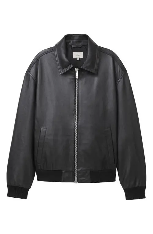 DL1961 Zip-front Leather Bomber Jacket