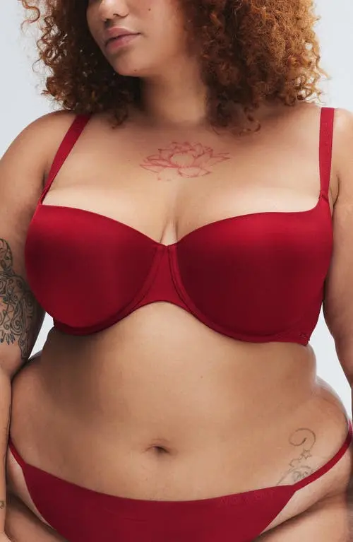 SAVAGE X FENTY Microfiber Balconette Bra - Red Cognac