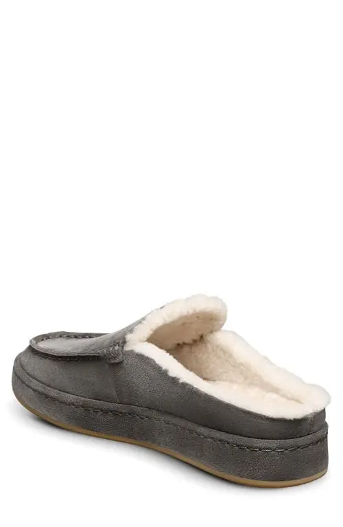 Allen Edmonds Bowen Shearling Lined Mule Slipper - Dark Grey
