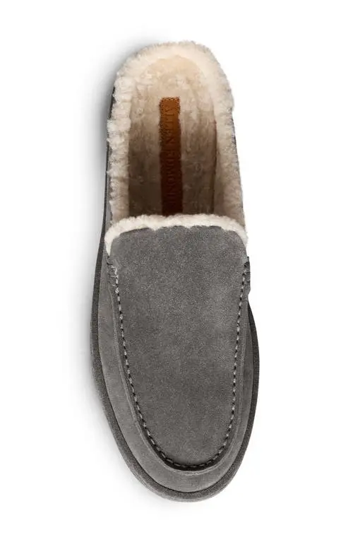 Allen Edmonds Bowen Shearling Lined Mule Slipper - Dark Grey