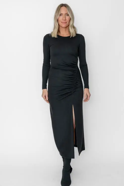 WEST OF Ruched Midi Dress