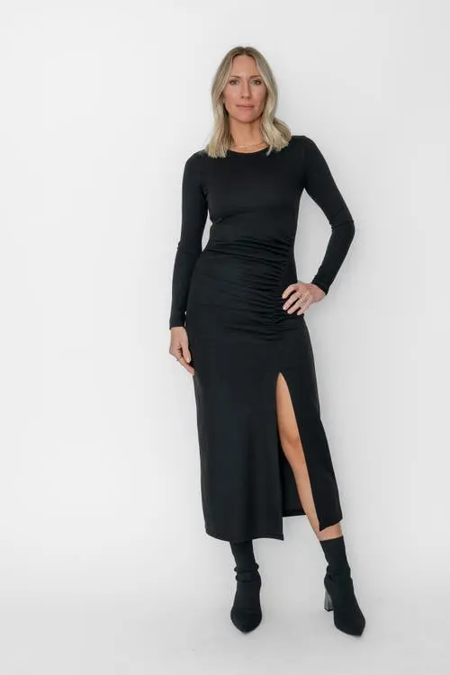 WEST OF Ruched Midi Dress