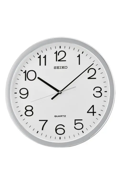 SEIKO 16in. Office Classic Numbered Wall Clock - Silver