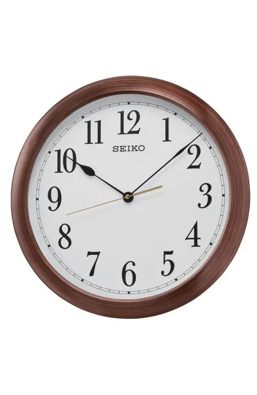 SEIKO 16in. Wood Clock - Brown