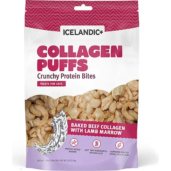 ICELANDIC+ Collagen Puffs Baked Beef Collagen With Lamb Marrow 0.5oz Bag - Brown