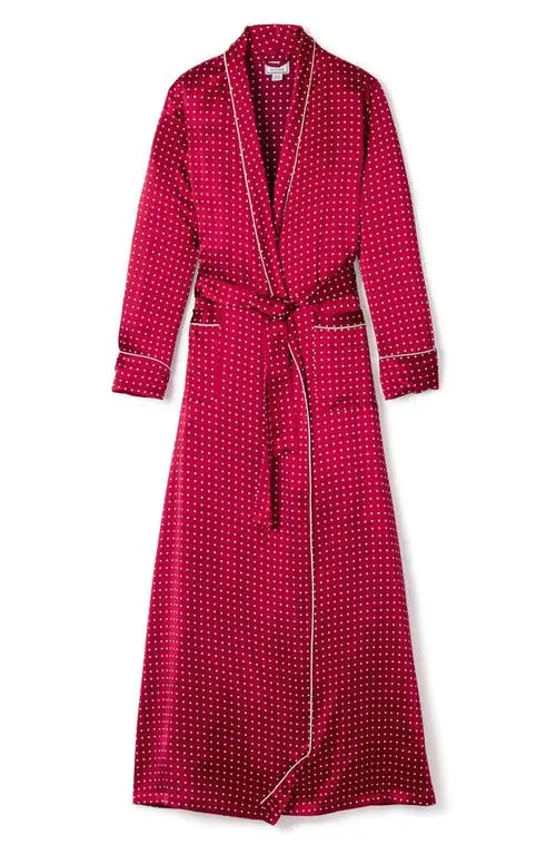 PETITE PLUME Polka Dot Silk Robe