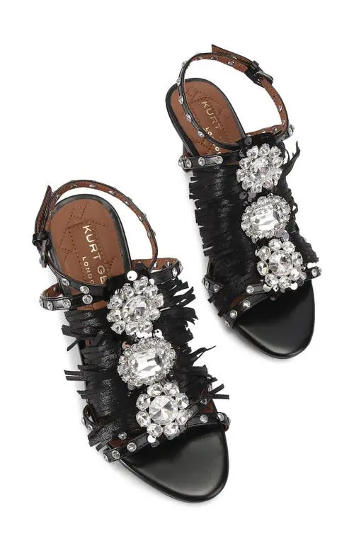 Kurt Geiger Jewel Fringe Ankle Strap Sandal