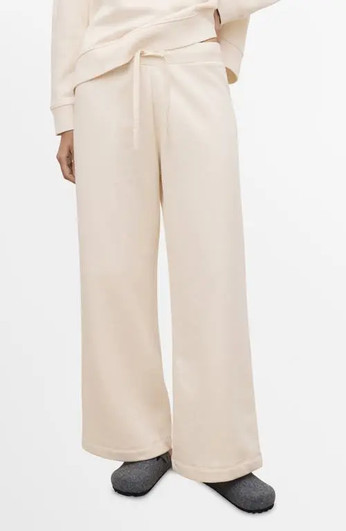 Mango Cotton Blend Wide Leg Lounge Pants