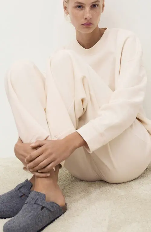 Mango Cotton Blend Wide Leg Lounge Pants
