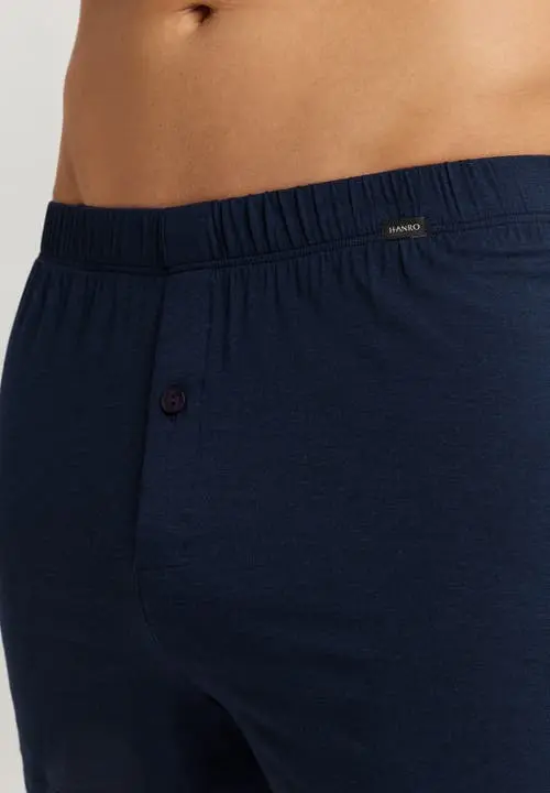 Hanro Casuals Single Jersey Boxers With Button Fly - Deep Navy