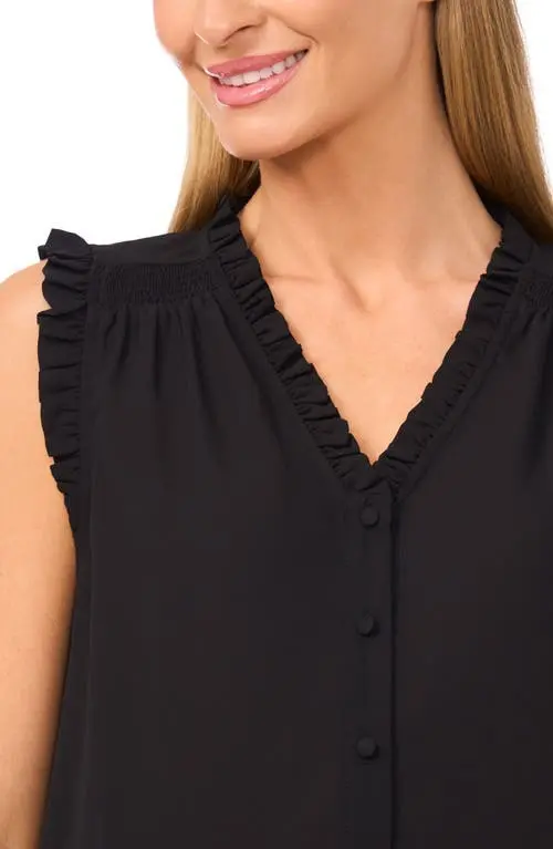 CECE DUPRAZ Frill Detail Sleeveless Georgette Top
