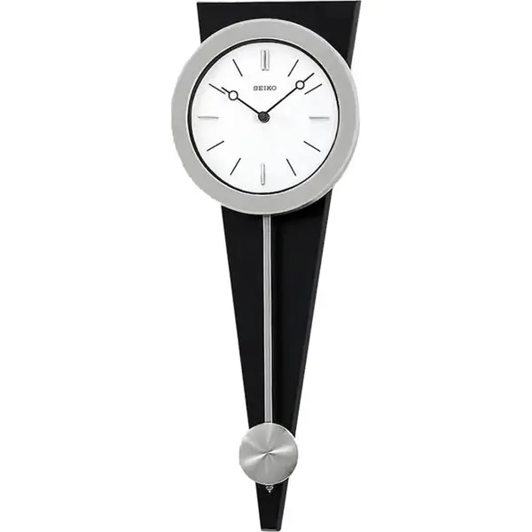 SEIKO Zing" Pendulum Wall Clock - Silver & Black