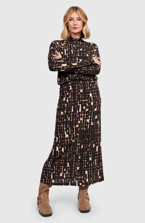 Alembika Glyph Pencil Maxi Skirt