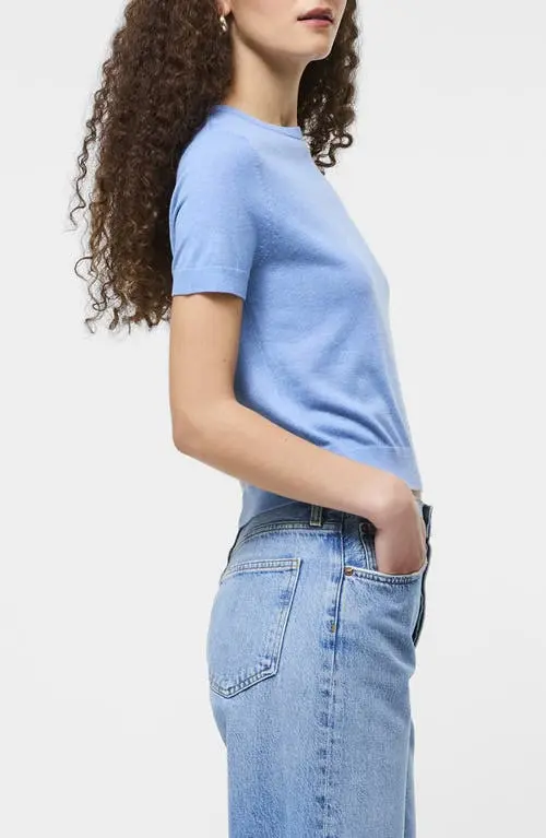 French Connection Nola Short Sleeve Sweater - Thistle Blue