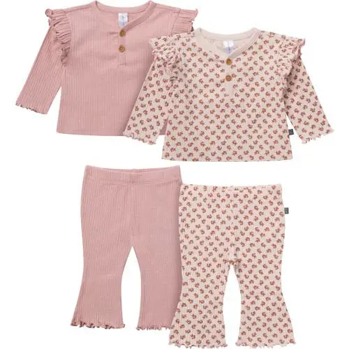 MODERN MOMENTS™ BY GERBER Henley Ruffle Top With Pants Set - Pink