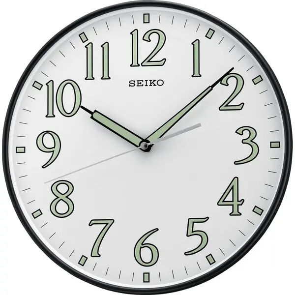 SEIKO Metallic Framed Wall Clock - Black