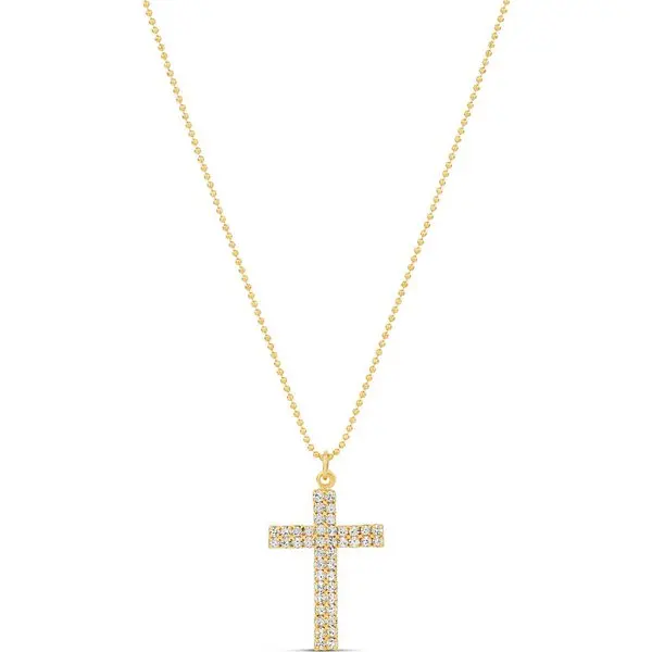 SHYMI Pavé Cross Pendant Necklace - Gold