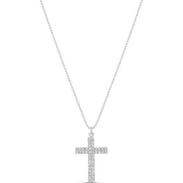 SHYMI Pavé Cross Pendant Necklace - Silver