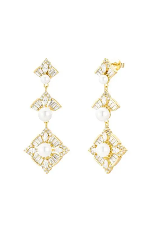 UNTAMED PETALS Margaux Pearl Drop Earrings - Gold