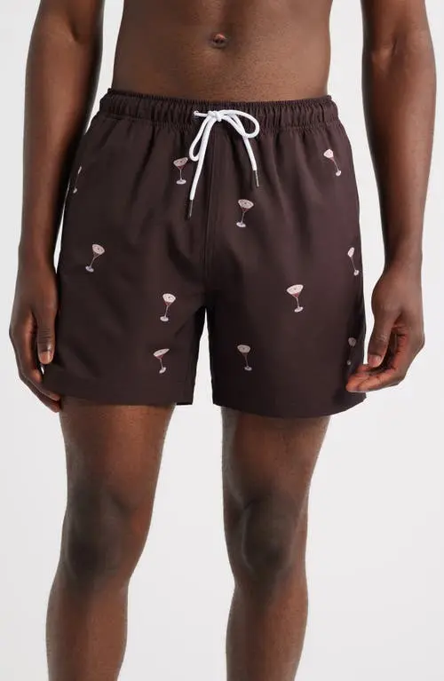 MAVRANS Espresso Martini Print Swim Trunks - Brown