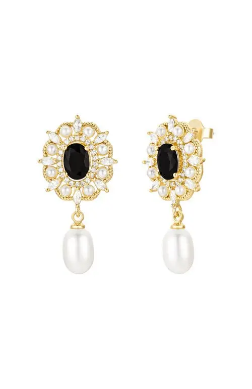 UNTAMED PETALS Gilded Pearl Drop Earrings - Gold