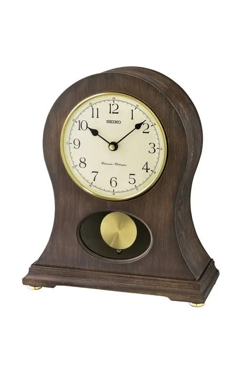 SEIKO Oak Westminster Whittington Qtr Hour Chime Mantel Clock - Brown