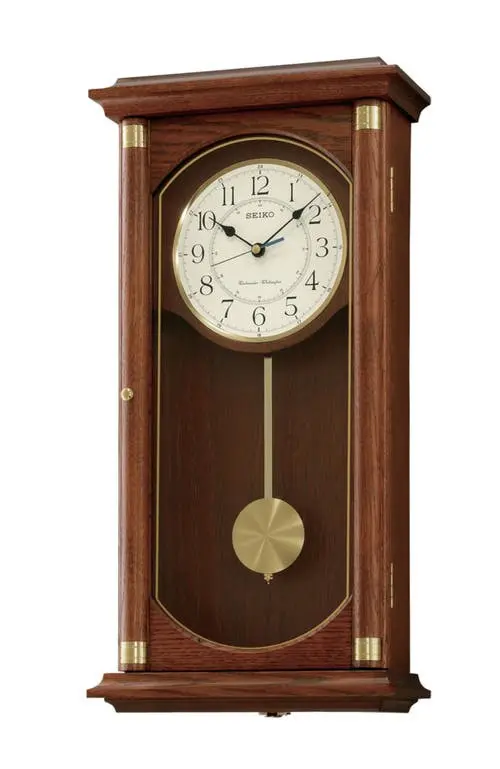 SEIKO Rectangular Pendulum Chime Clock - Brown
