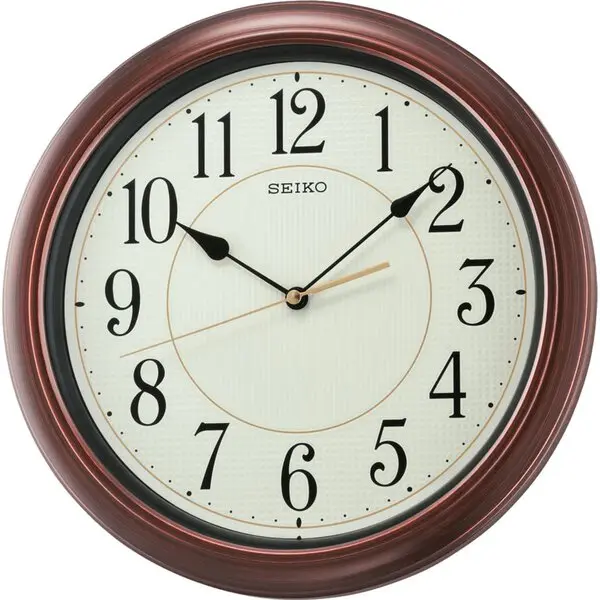 SEIKO Wood Finished Wall Clock - Brown