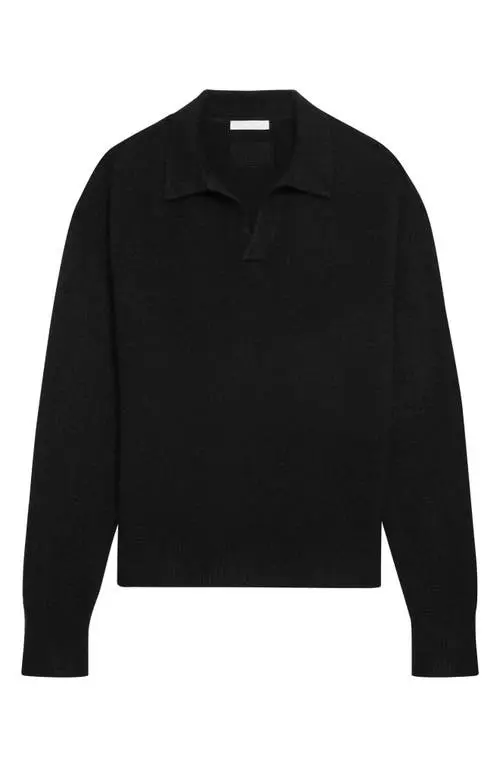 Helmut Lang Brushed Wool & Cashmere Polo Sweater