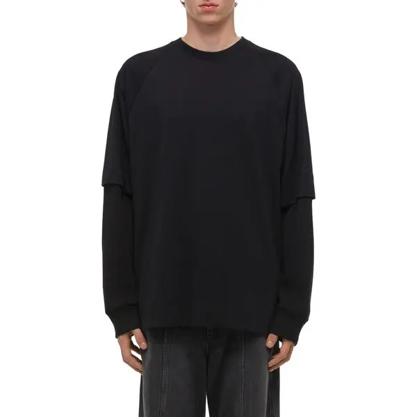 Helmut Lang Double Layer Waffle Stitch Top - Black