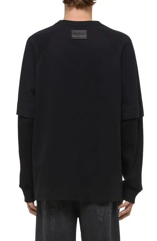 Helmut Lang Double Layer Waffle Stitch Top - Black