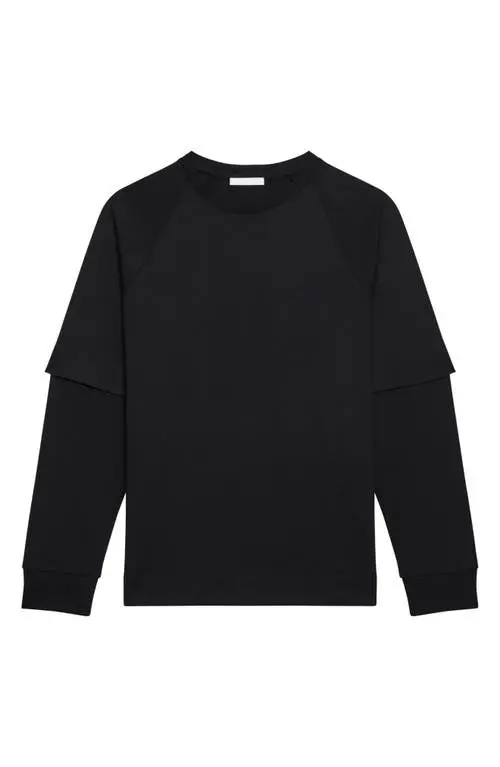 Helmut Lang Double Layer Waffle Stitch Top - Black
