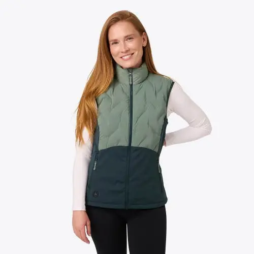 MOBILE WARMING Natural Down Hybrid Heated Vest - Sage/olive