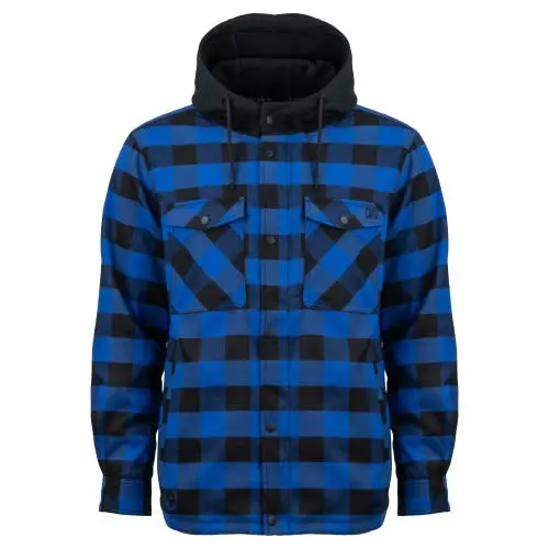 MOBILE WARMING Flannel Heated Hooded Jacket - Blue