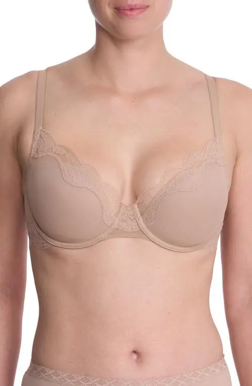Natori Elusive Lace Plunge T-shirt Bra - Cafe