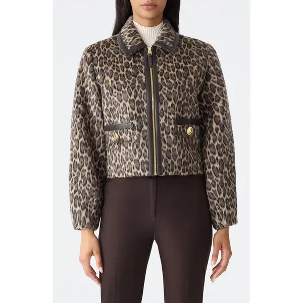 Mackage Lorah Leopard Print Wool-blend Jacket