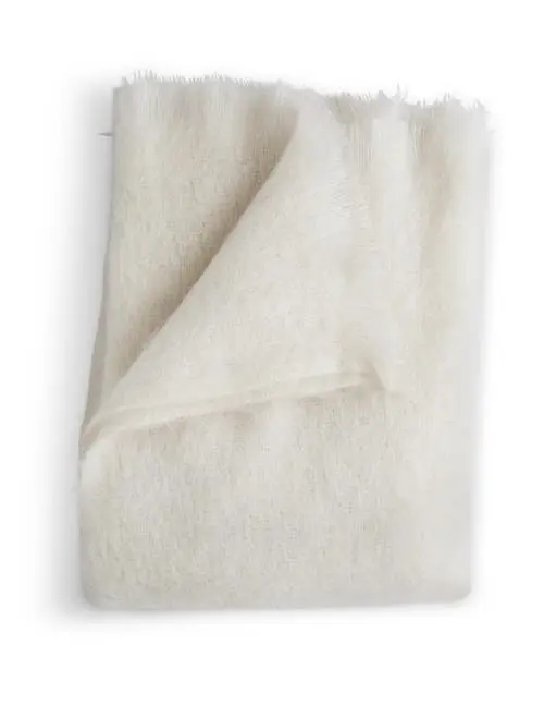 EVANGELINE Mohair Throws - Pearl