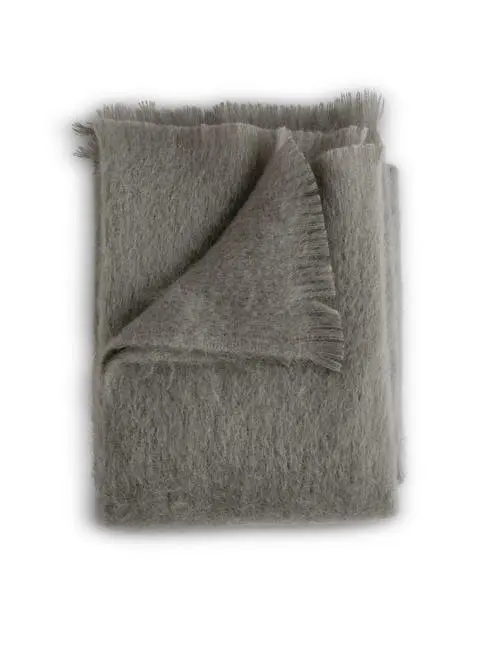 EVANGELINE Mohair Throws - Rain Cloud